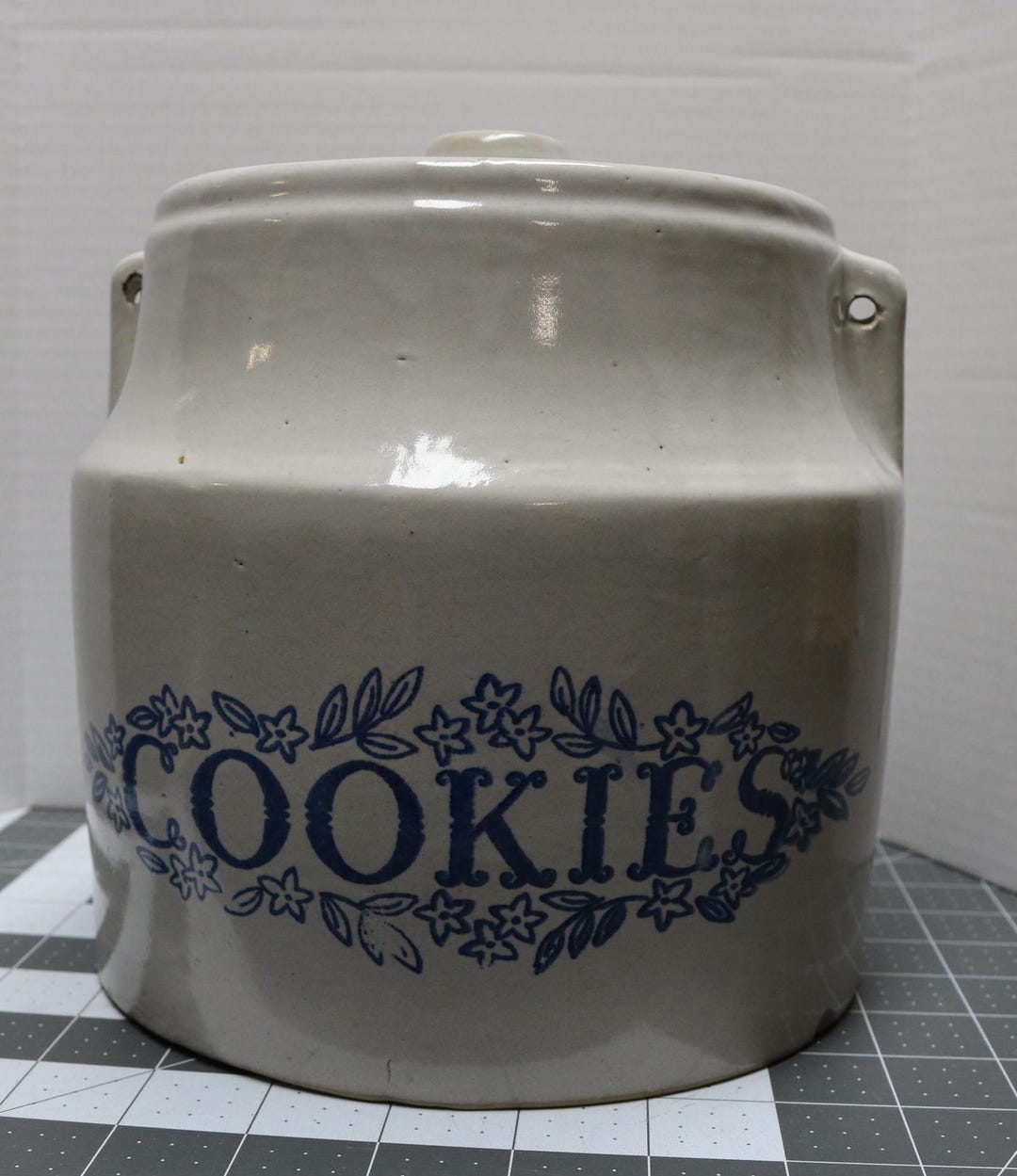 Vintage Stoneware Cookie Jar Made by Monmouth Pottery. - Etsy