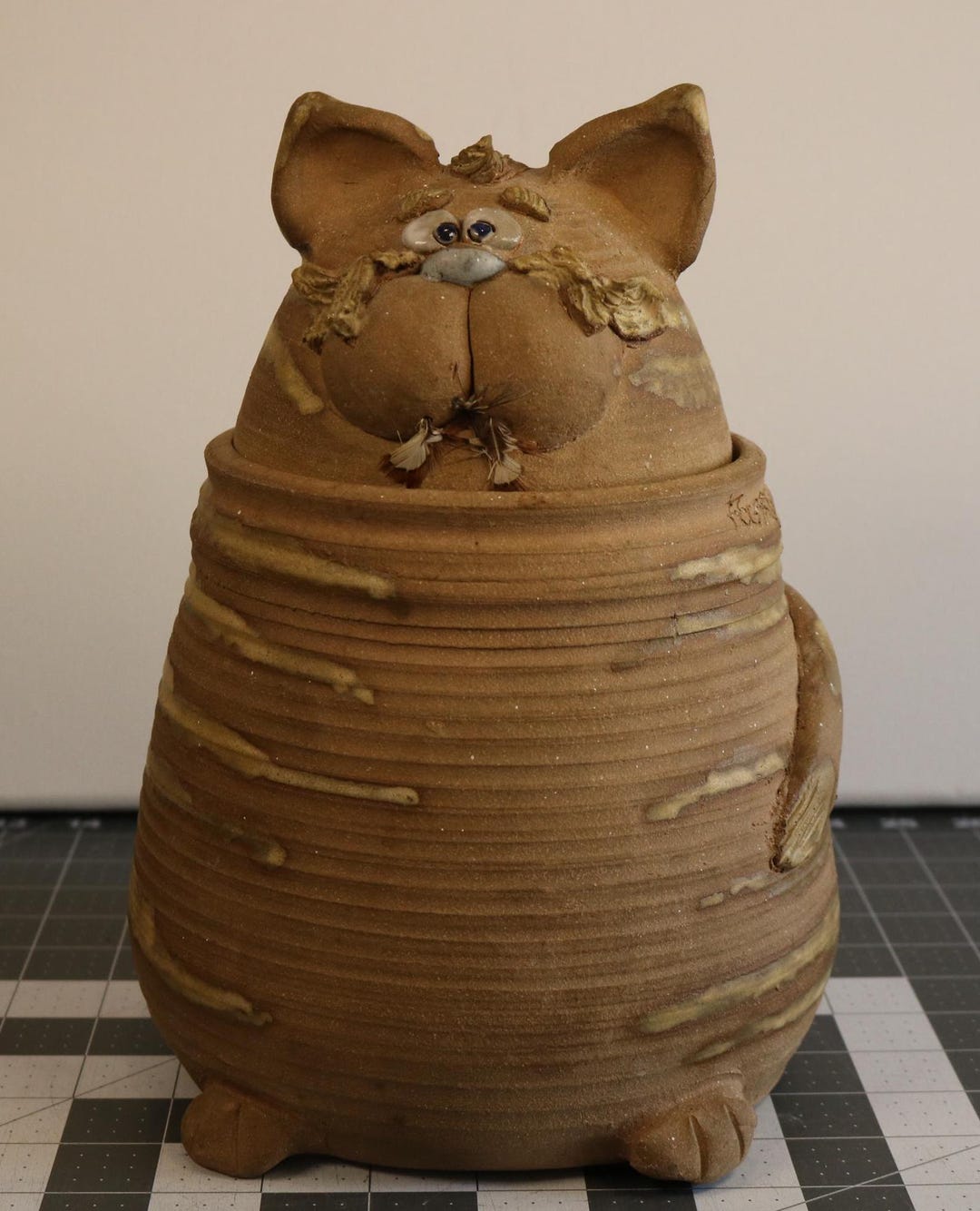 Fogarty Hand Made Pottery Cat Cookie Jar - Etsy