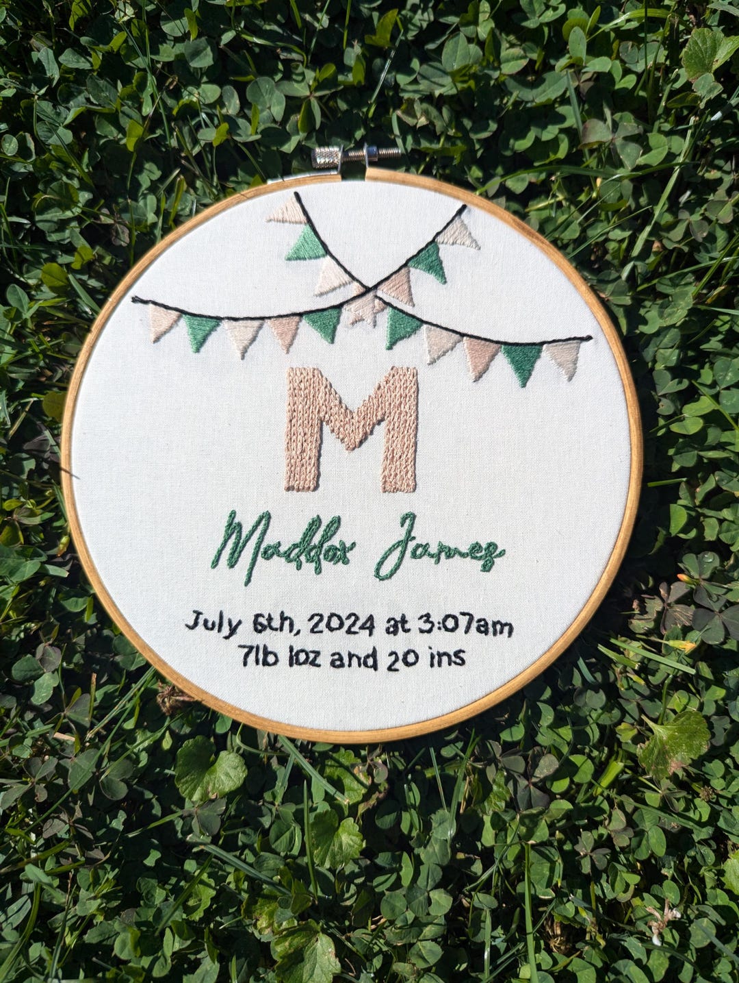 Personalized Baby Stat Sign , Embroidery Hoop, Baby Name Announcement ...