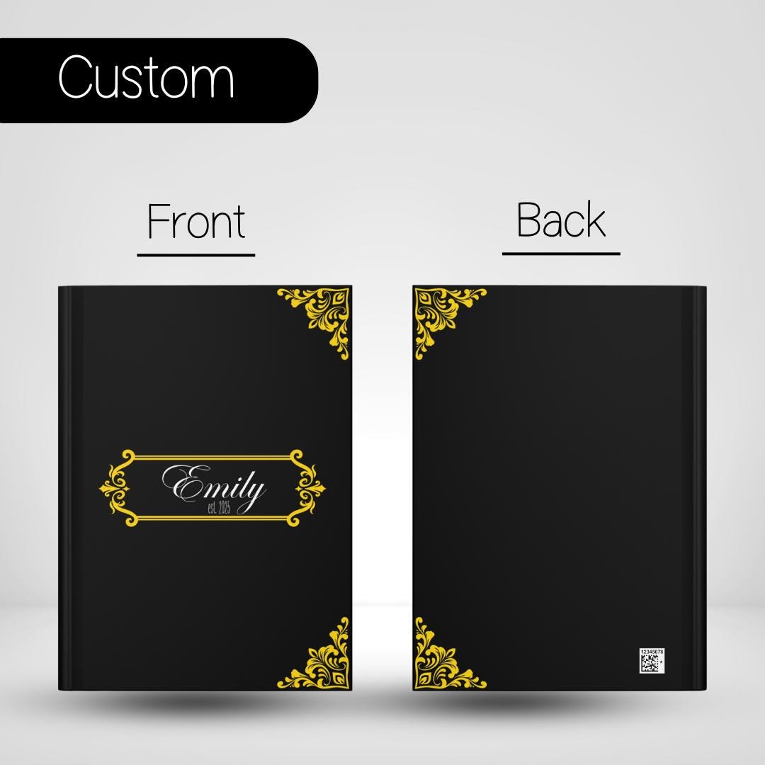 Black Journal, Gold Journal, Personalized Journal, Minimalist Journal ...