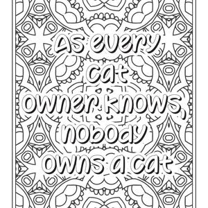 Funny Cat Quote Digital Coloring Pages for Kids and Adults - Etsy