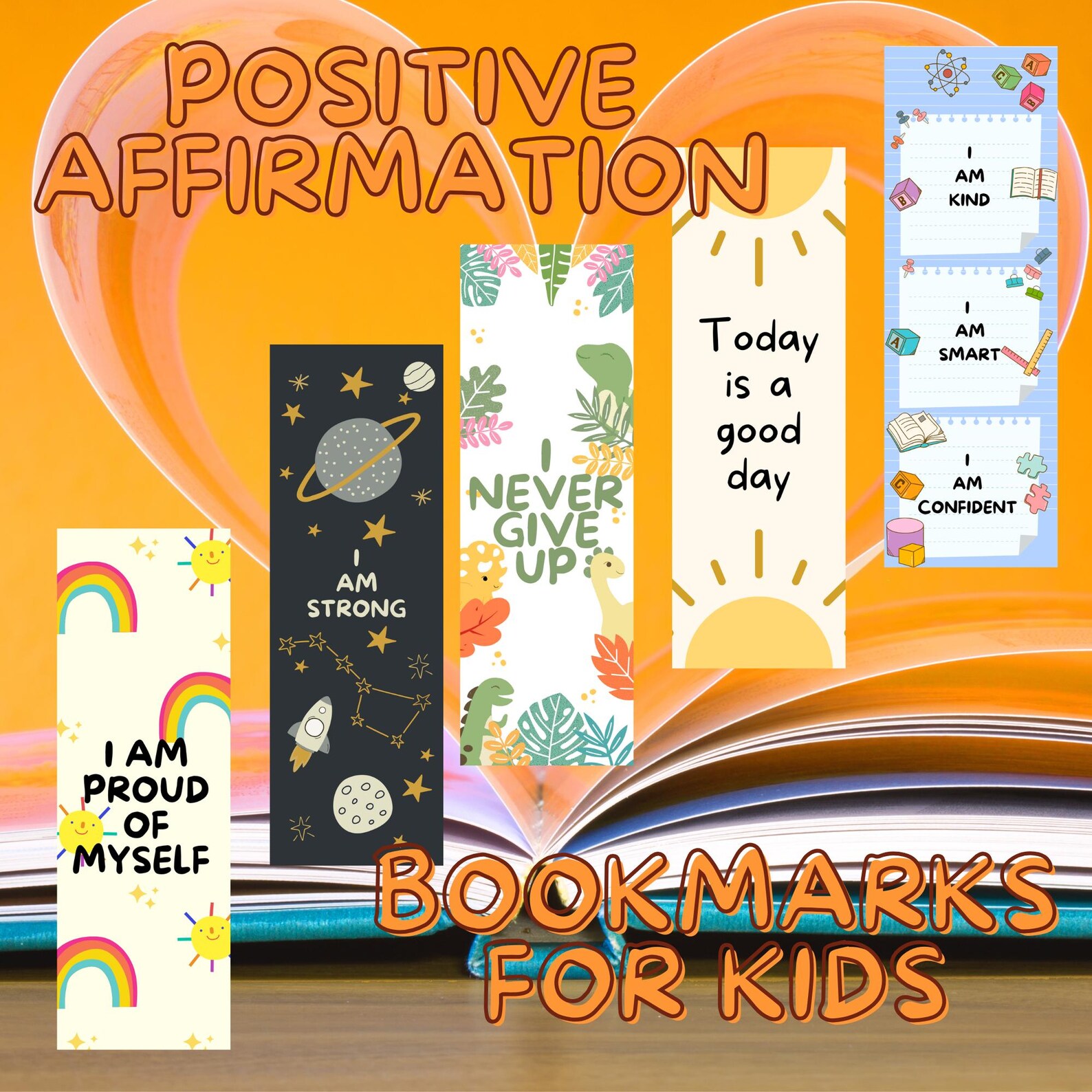 Positive Affirmation Bookmarks for Kids – Motivational Designs - Etsy
