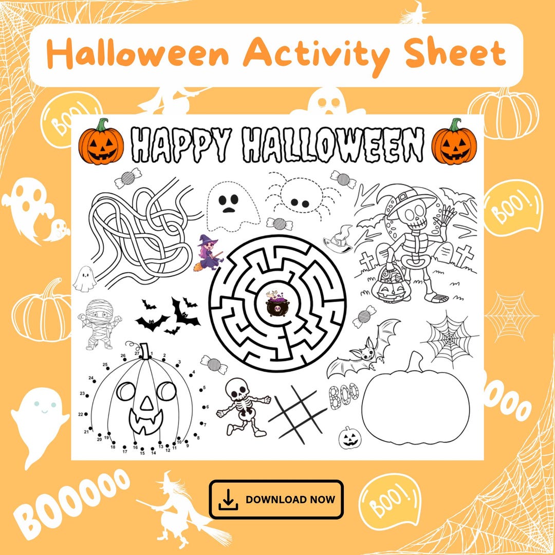 Halloween Activity Sheet | Fun Printable Games & Colouring Page ...