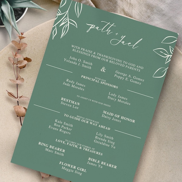 Wedding Invitation Entourage - Etsy