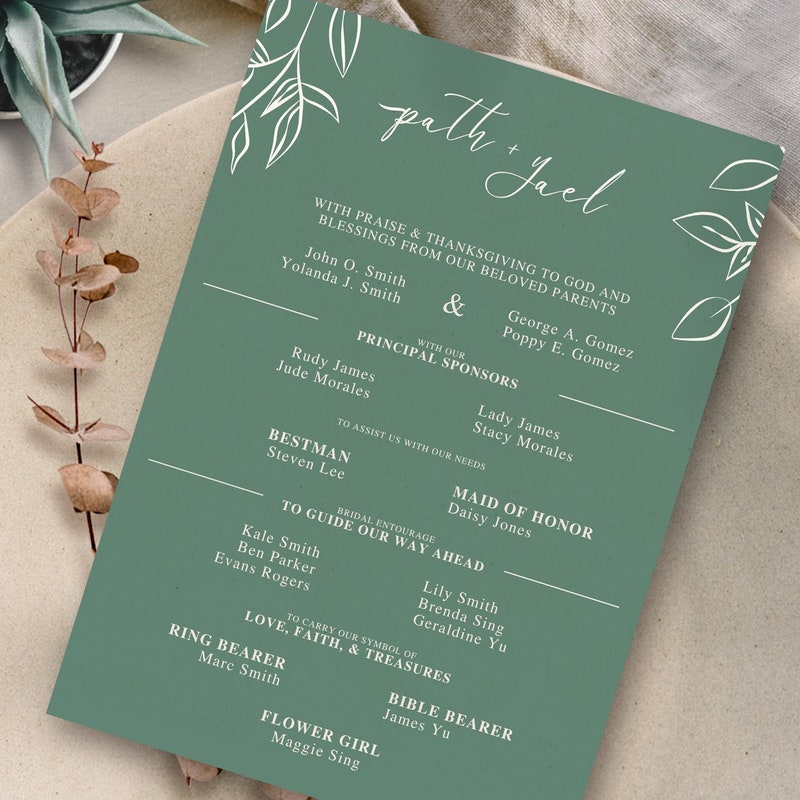 Wedding Invitation Entourage - Etsy