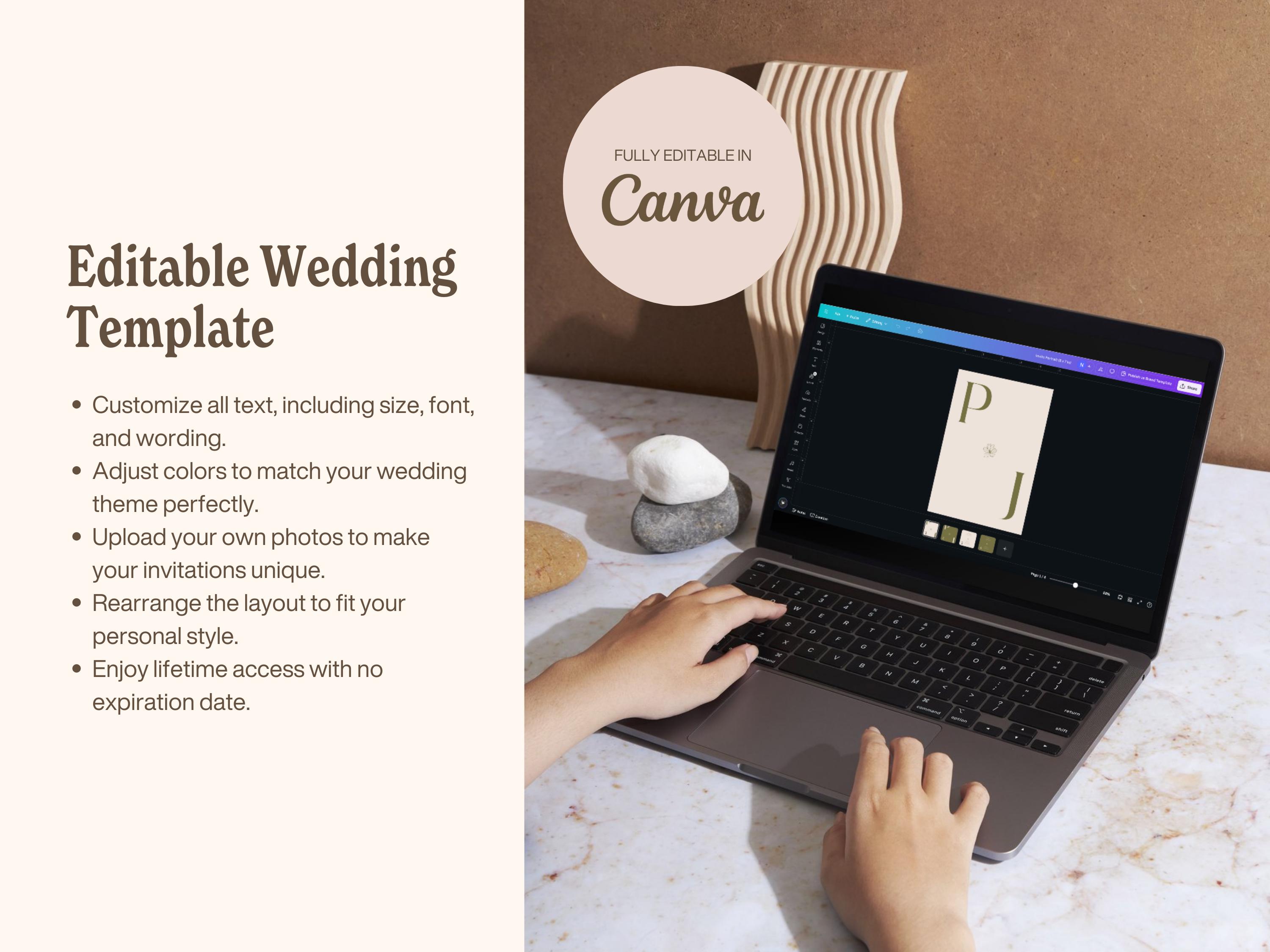 Olive Floral Wedding Entourage Template: Editable Canva Design (digital ...