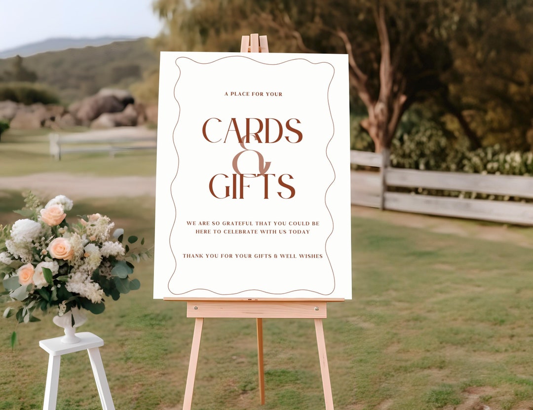 Terracotta Cards and Gifts Wedding Sign Template (digital Download) - Etsy