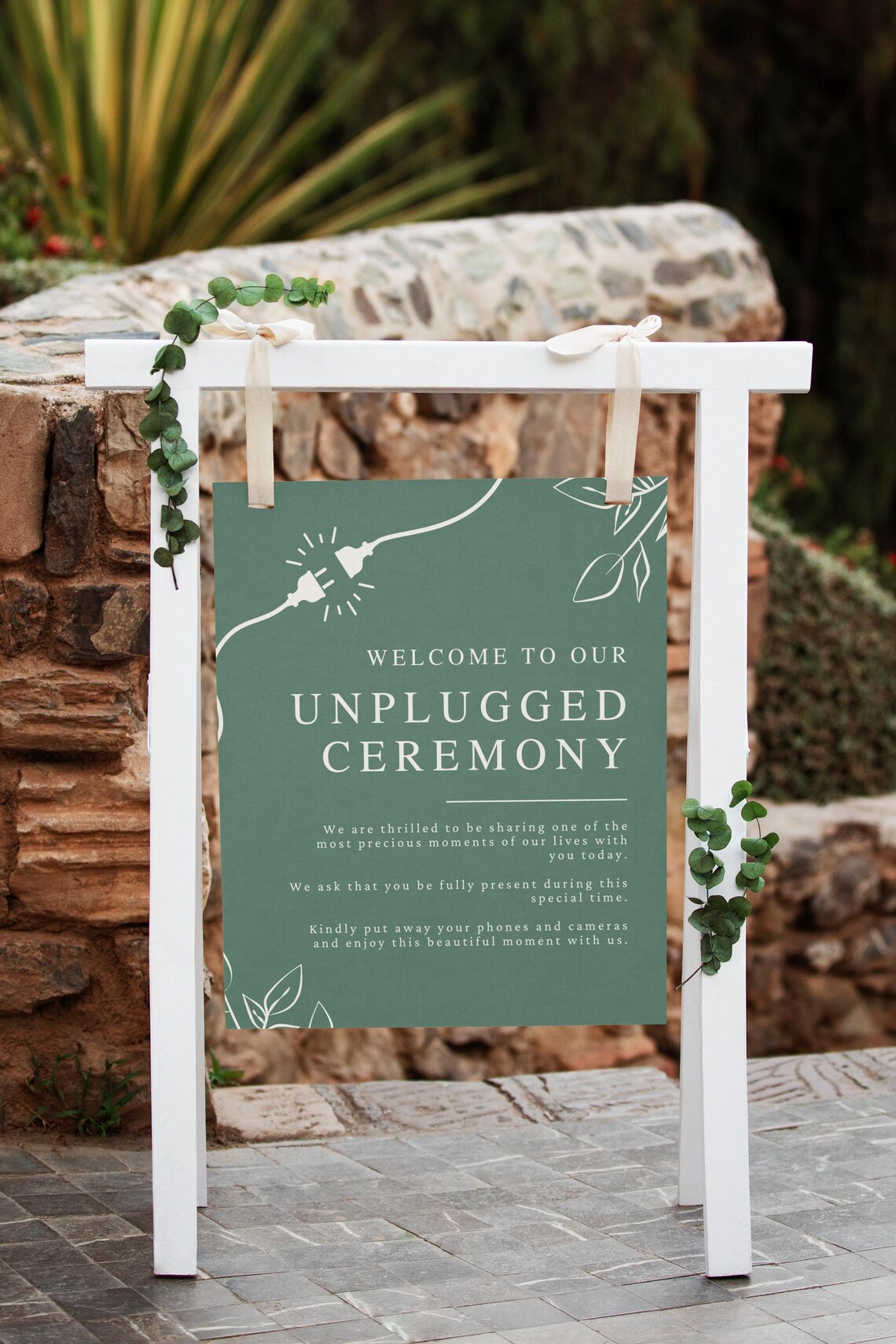 Unplugged Ceremony Wedding Sign Template Ceremony Wedding Sign, Modern ...