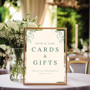 Cards and Gifts Wedding Sign Template | DIY Elegant Digital Signage ...