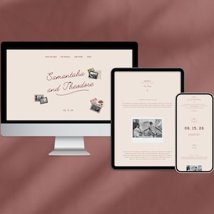 Maison D’amour Wedding Website Template: Canva Digital Invite (digital ...