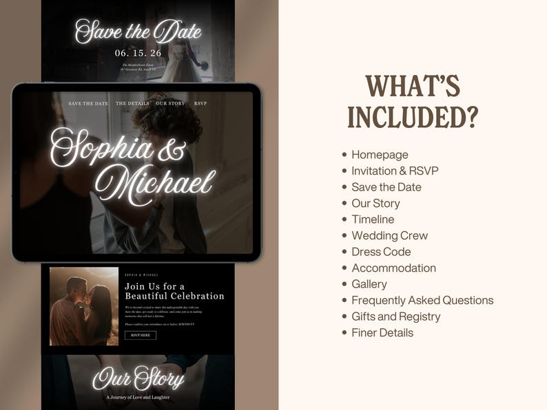 Elegant Wedding Website Template: Canva Luxe Design (digital Download ...