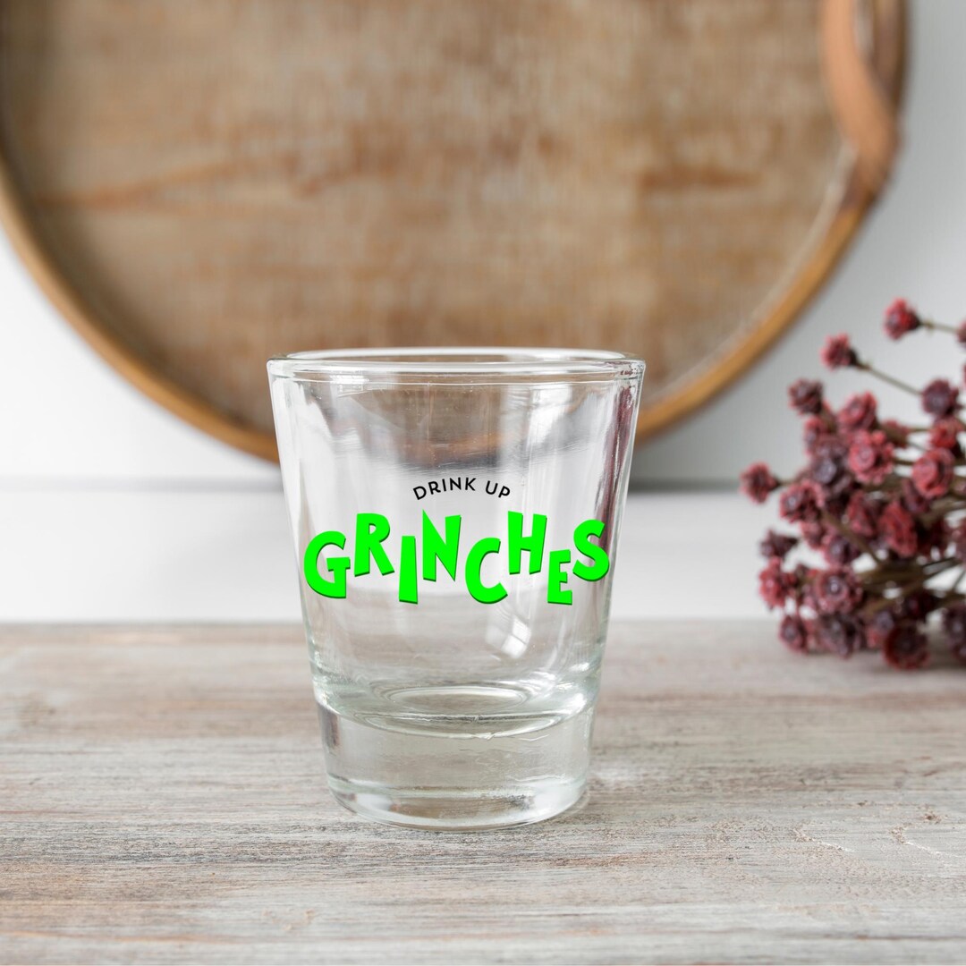 Festive Grinch Shot Glass, Fun Holiday Drinkware, Christmas Party Decor ...