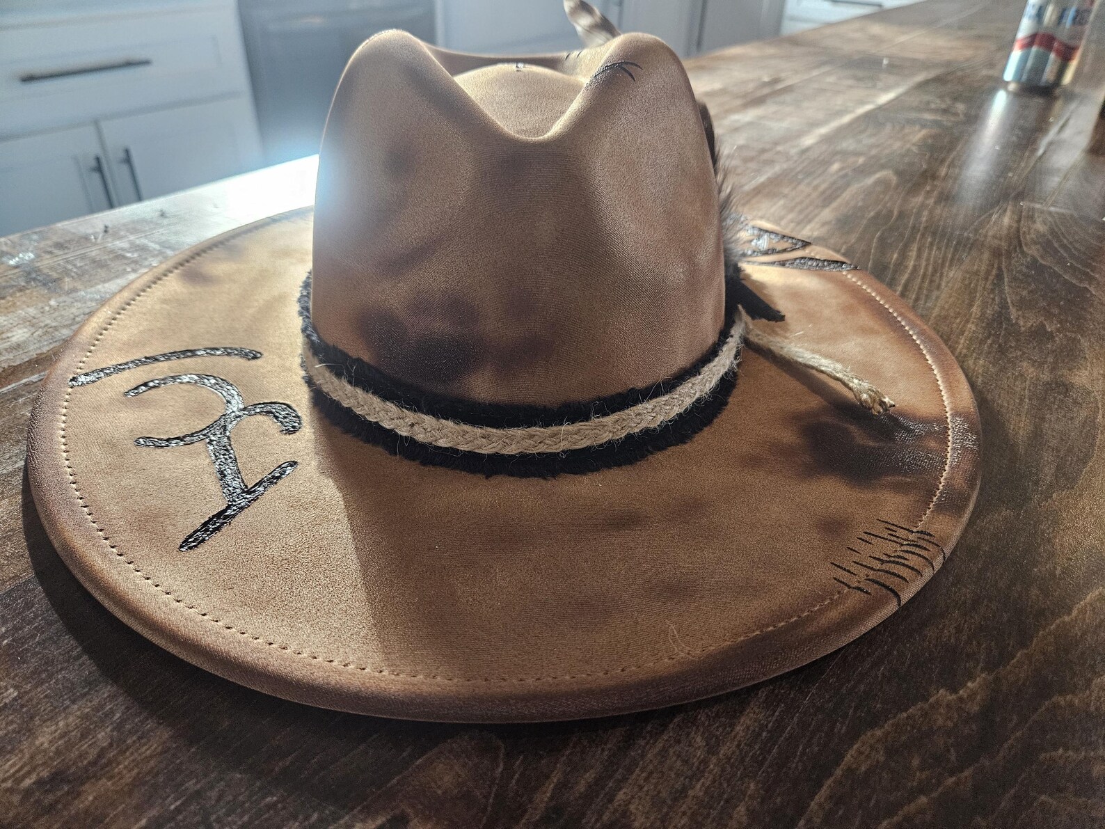 Custom Order Burned Aztec Hat With Brand - Etsy