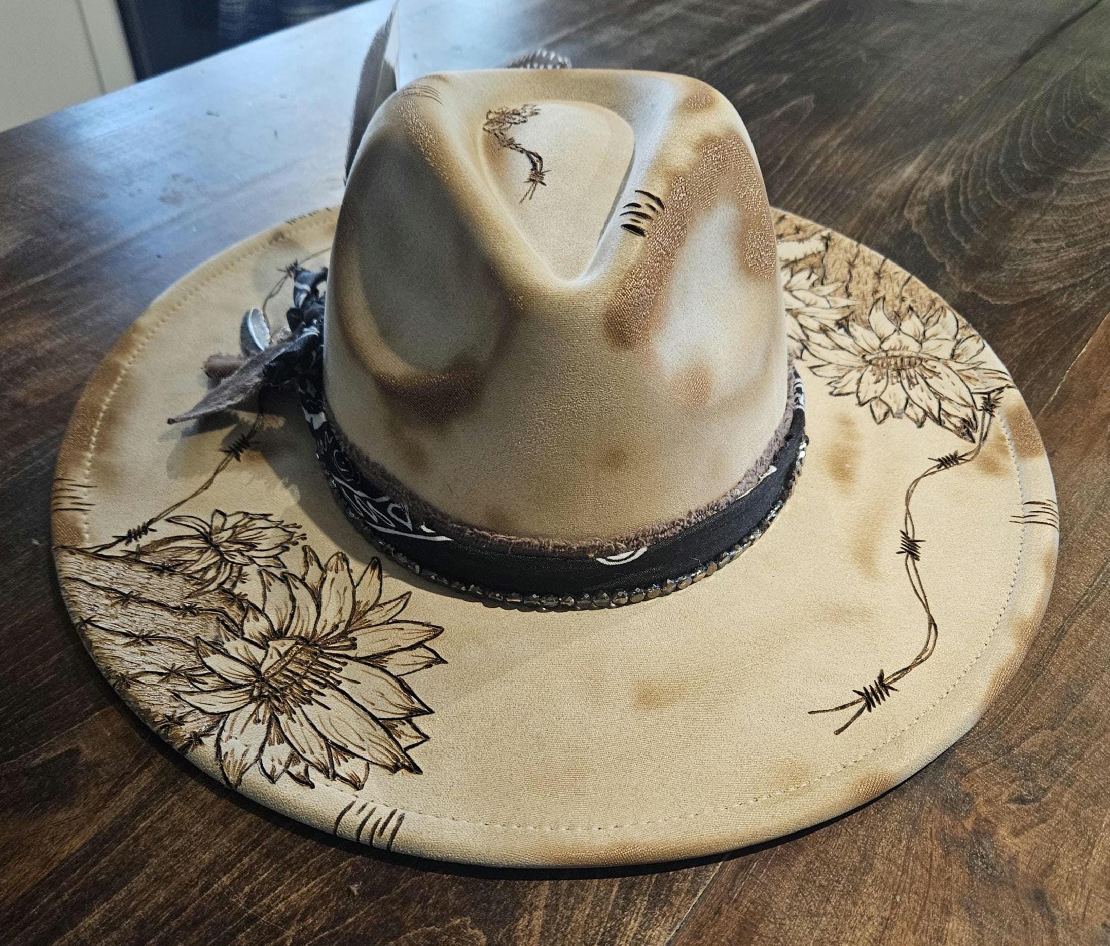 Custom Burned Cactus Hat - Etsy