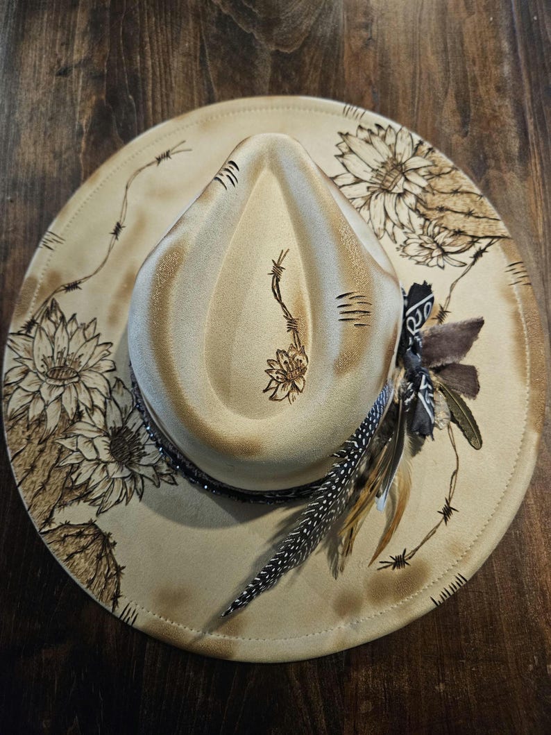 Custom Burned Cactus Hat - Etsy