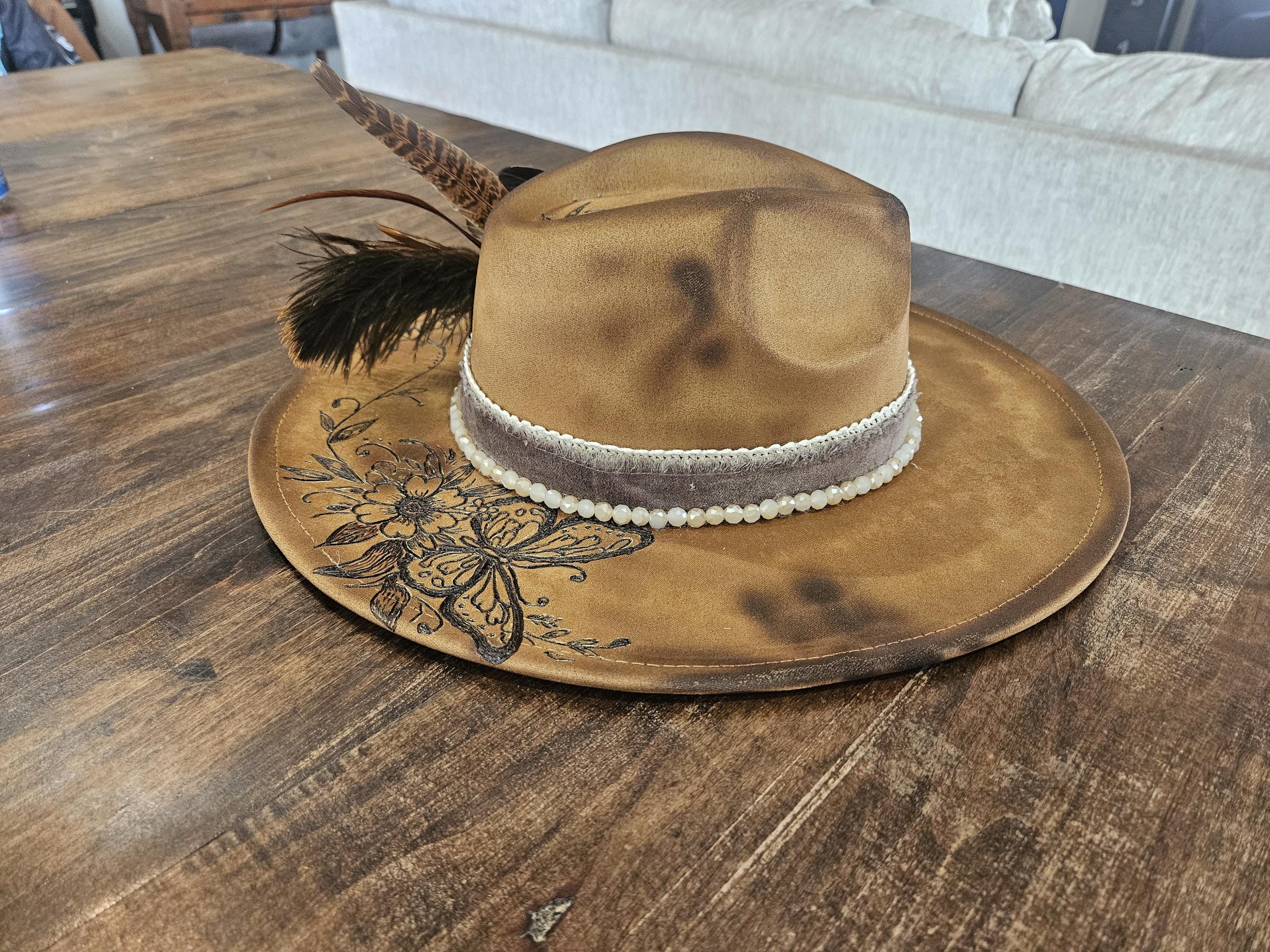 Custom Burned Butterfly Hat - Etsy