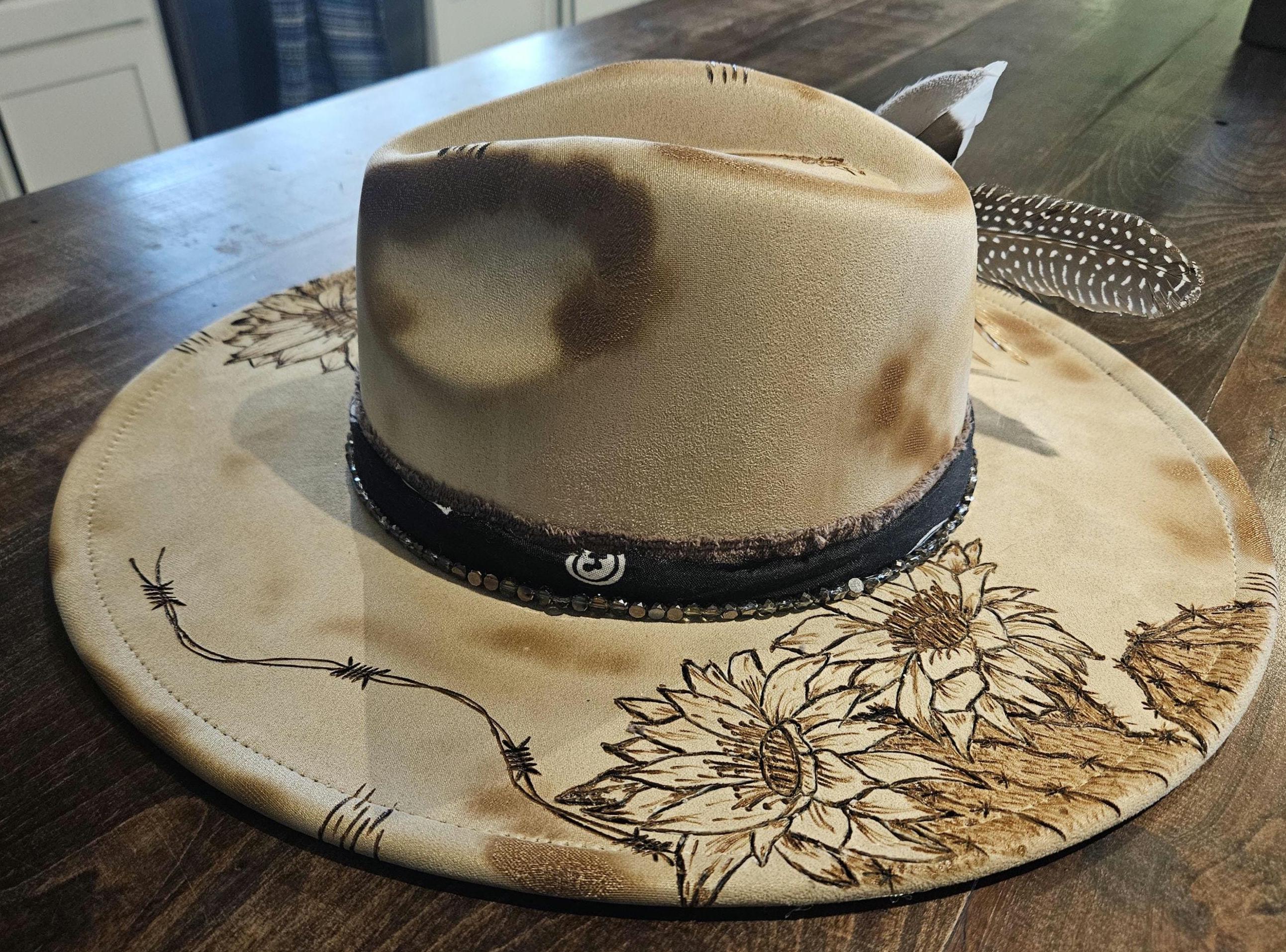 Custom Burned Cactus Hat - Etsy