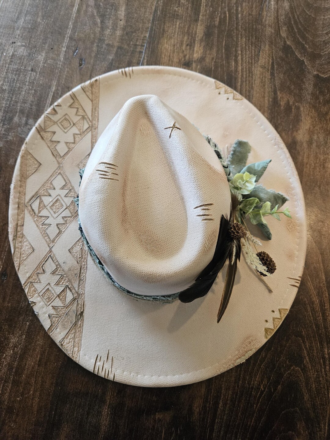 Custom Burned Aztec Hat - Etsy