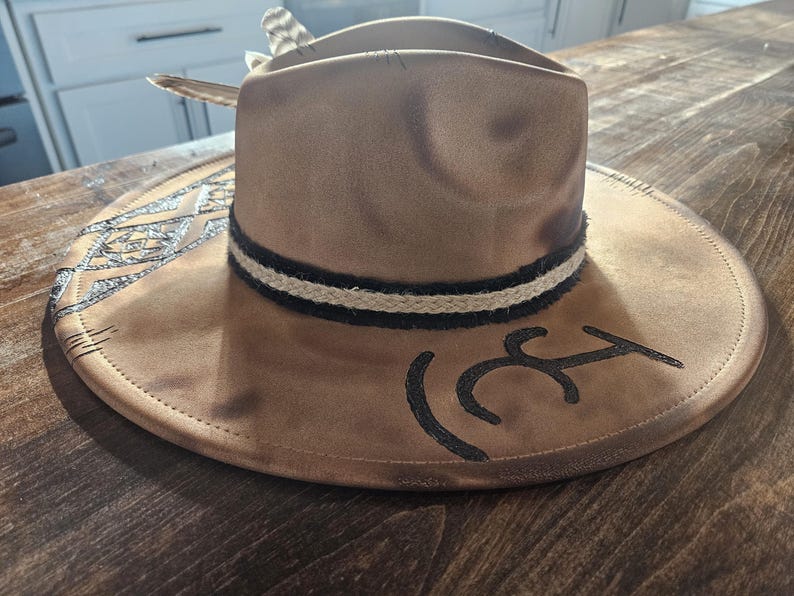 Custom Order Burned Aztec Hat With Brand - Etsy