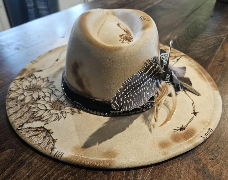 Custom Burned Cactus Hat - Etsy