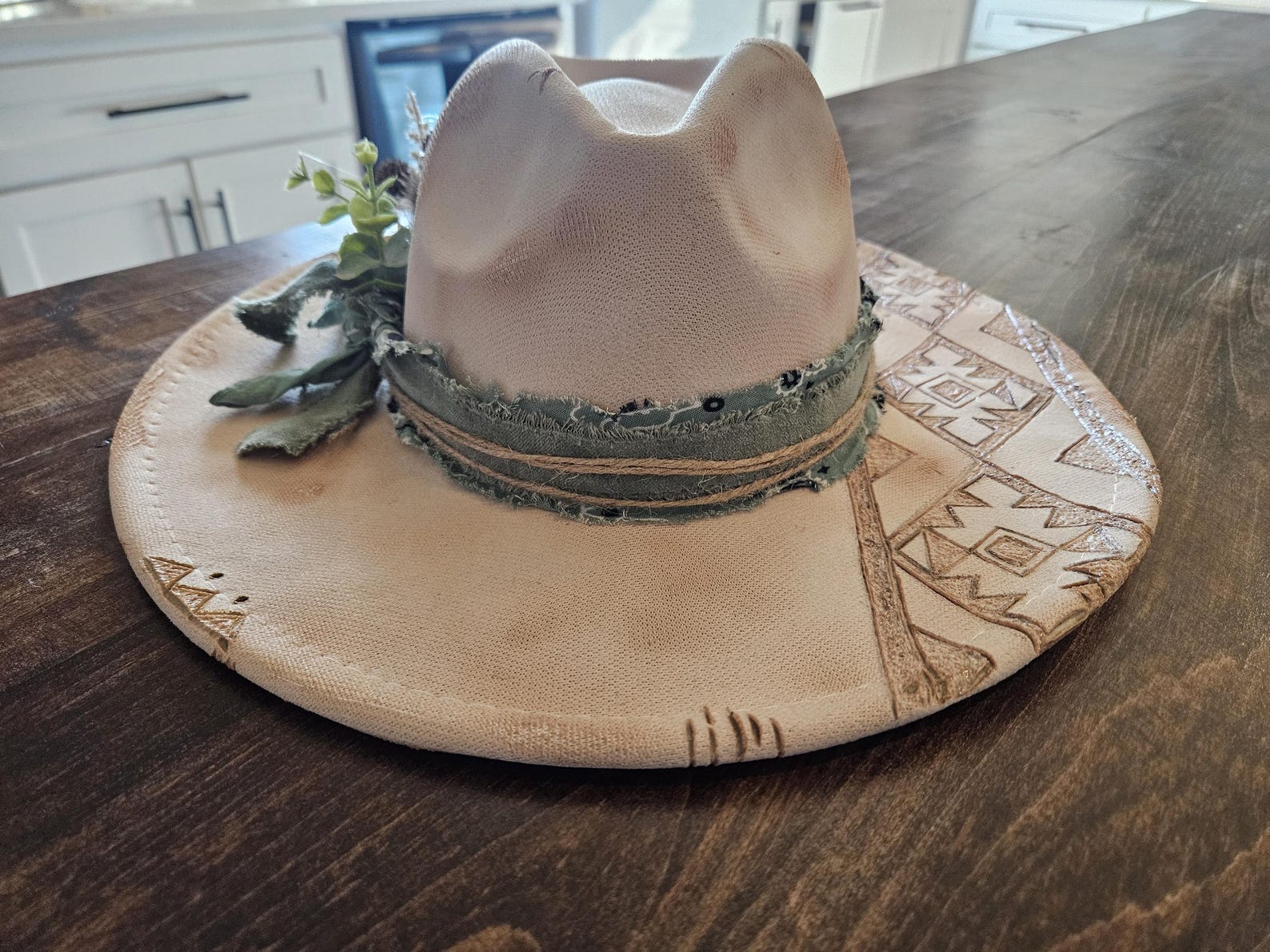 Custom Burned Aztec Hat - Etsy