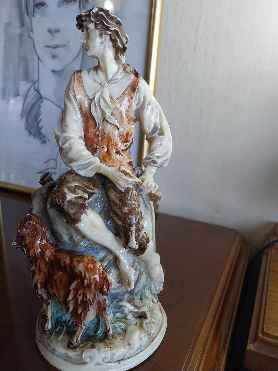 Vintage Biscuit Porcelain Figurine, Craft Porcelain Bisque Figurine 9.9 ...