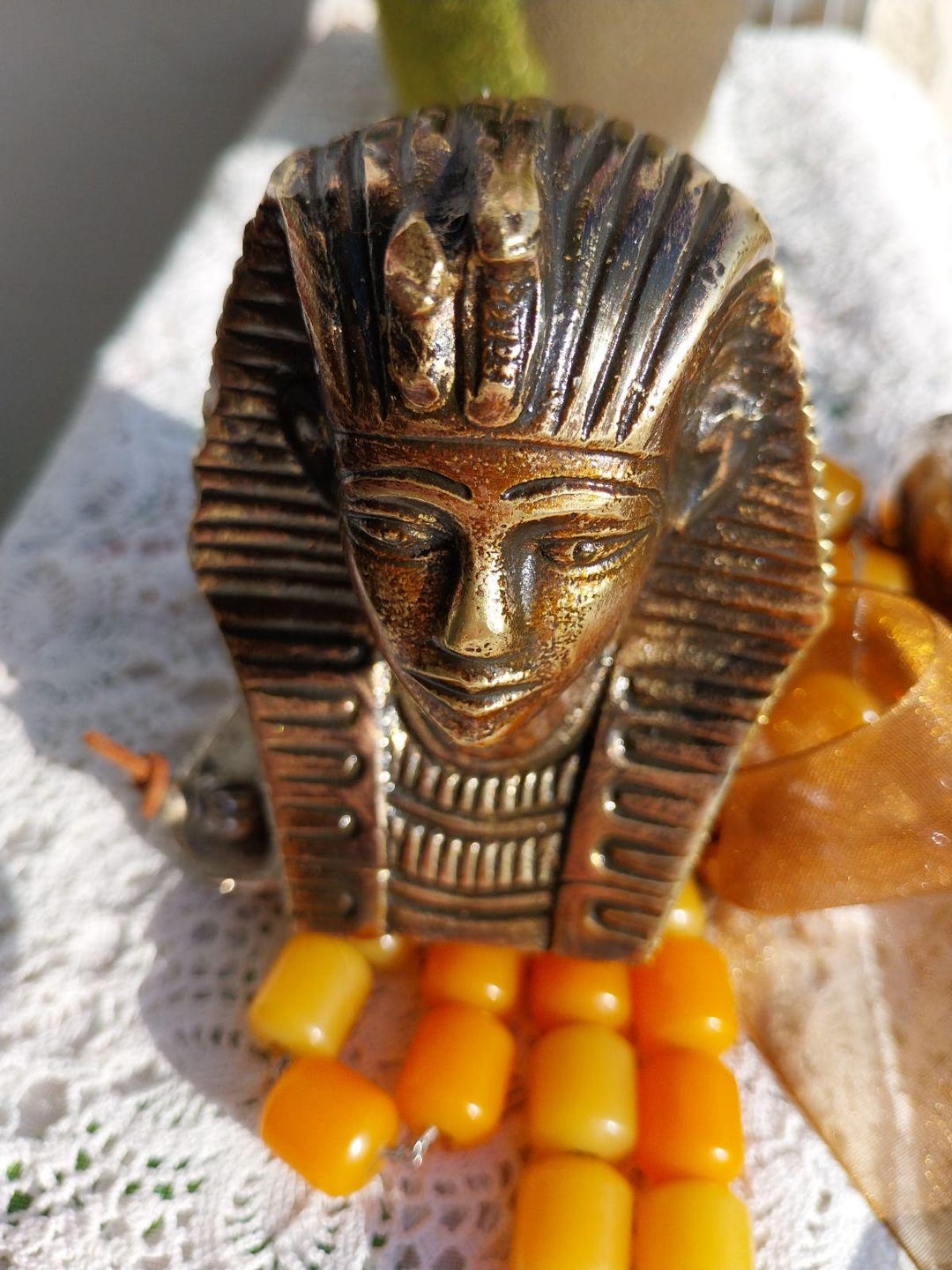 Antique Tutankhamun Bronze Statue, Egyptian Pharao, Funeral Mask ...
