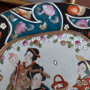 Royal Satsuma Porcelain Plate/japanese Large Decorative Plate/satsuma ...