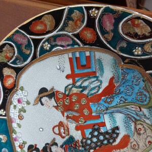 Royal Satsuma Porcelain Plate/japanese Large Decorative Plate/satsuma ...