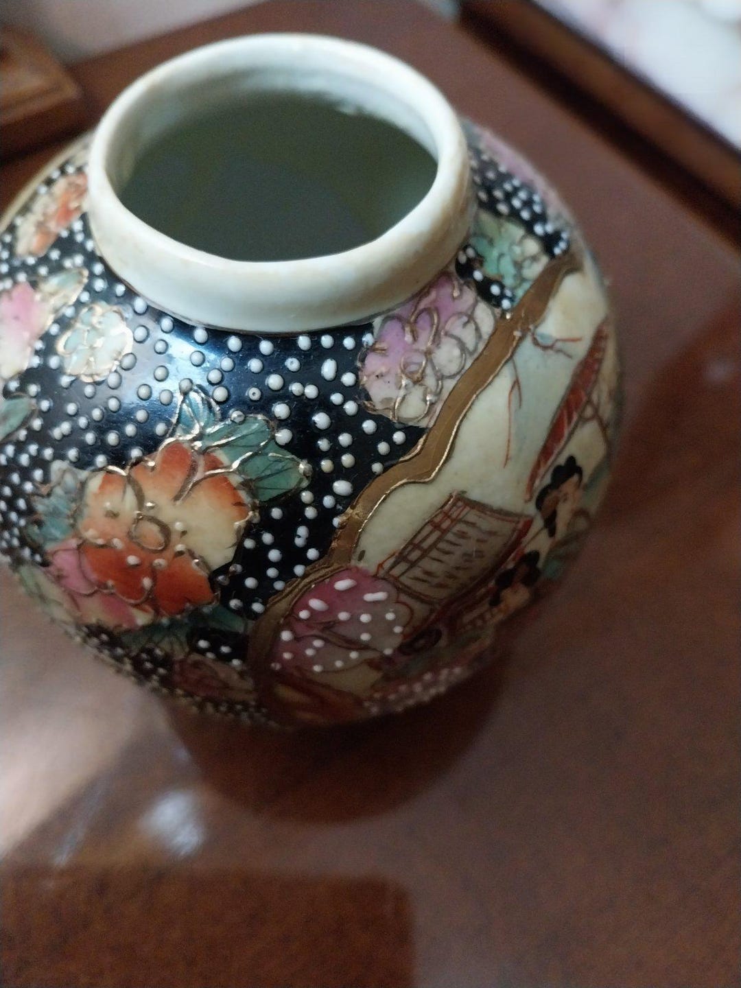 Vintage Satsuma Vase: Hand-painted Geisha Motif, Antique Japanese Vase ...
