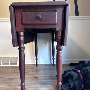 1830s Rustic Drop Leaf Table, 19th Century Kitchen Table, Antique Farmhouse Table With Drawer - Etsy