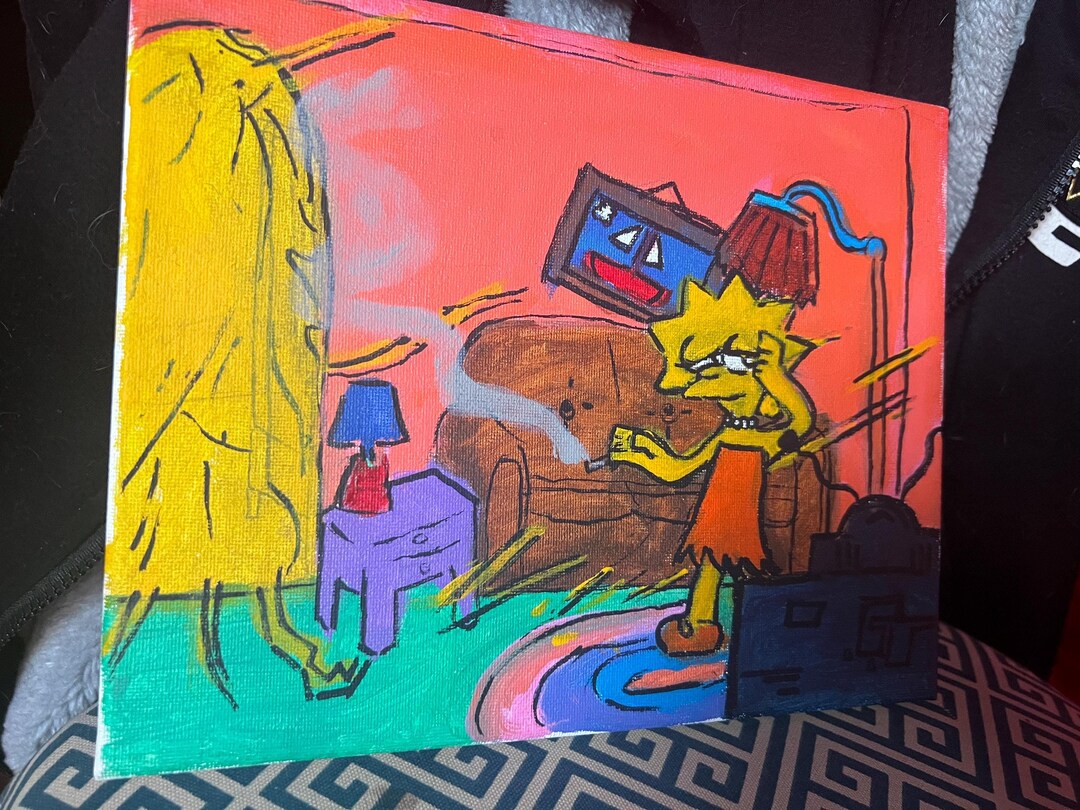 Lisa Simpson Trippy Custom Painting - Etsy