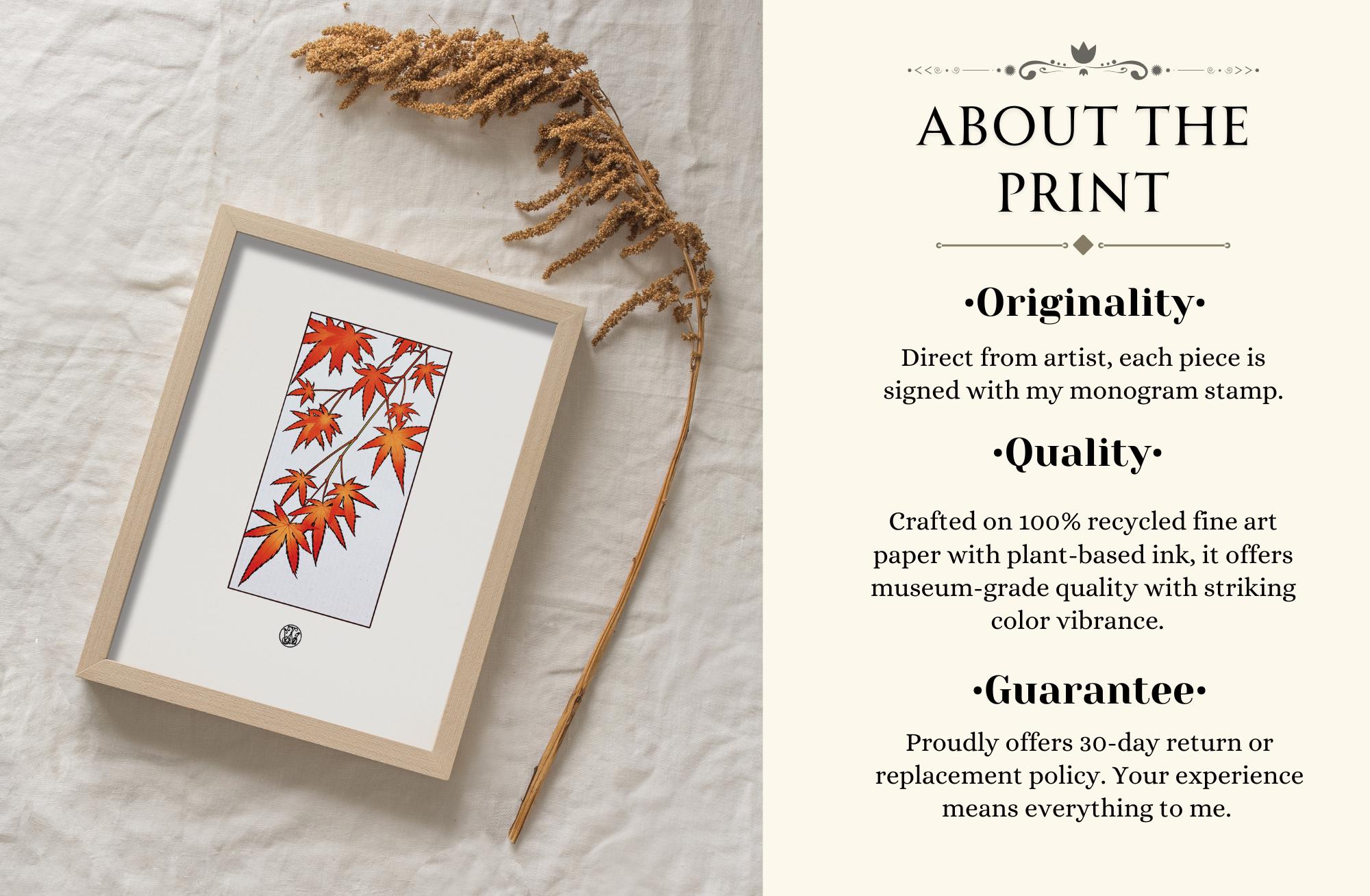 Japanese Maple Art Print – Vintage Botanical Wall Decor, Autumn ...