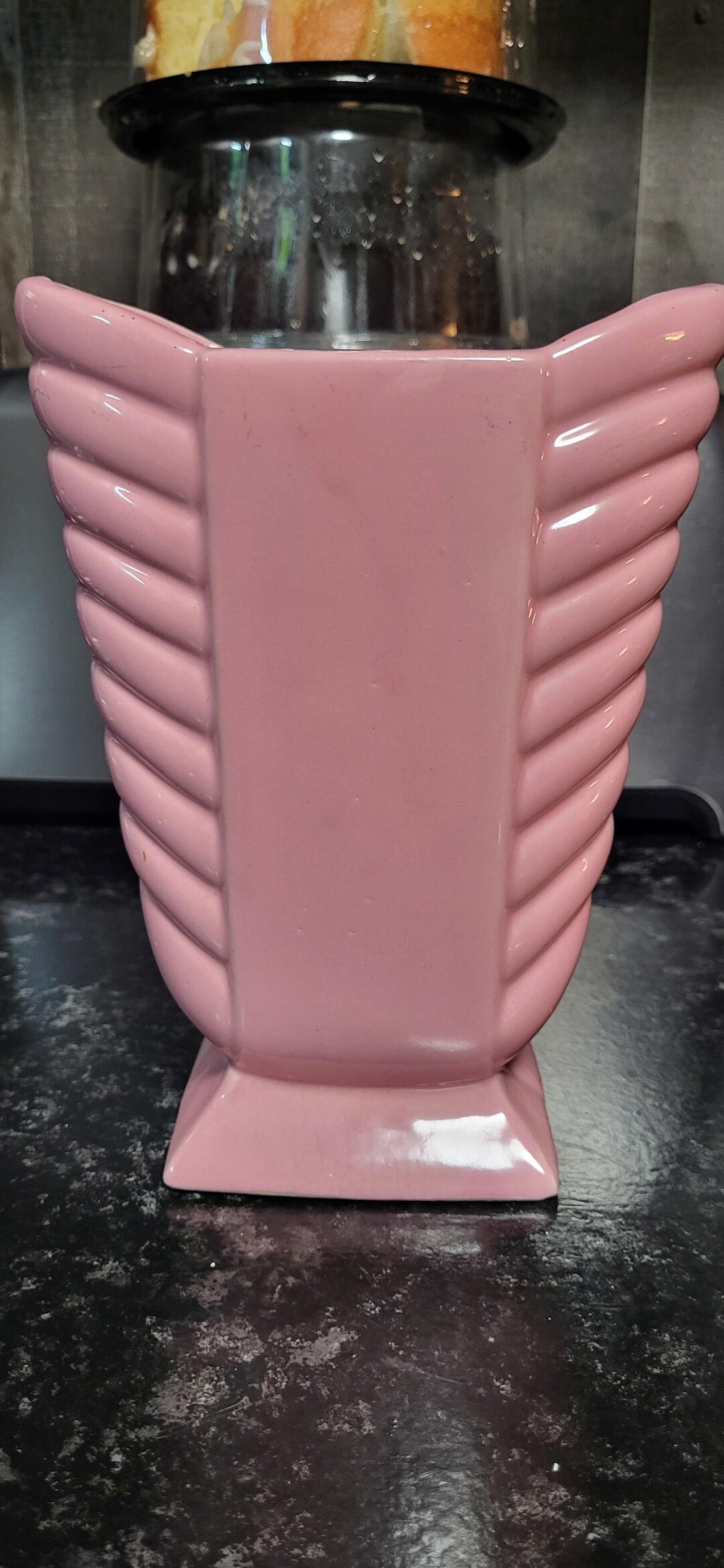Pink Art Deco Style Ceramic Vintage Fan Vase - Etsy
