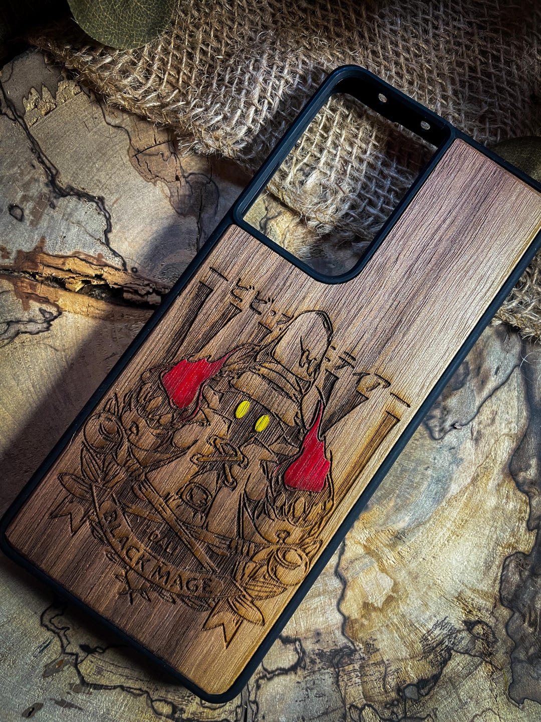 Black Mage Inspired Wood Phone Case for Iphone, Samsung, and Google ...