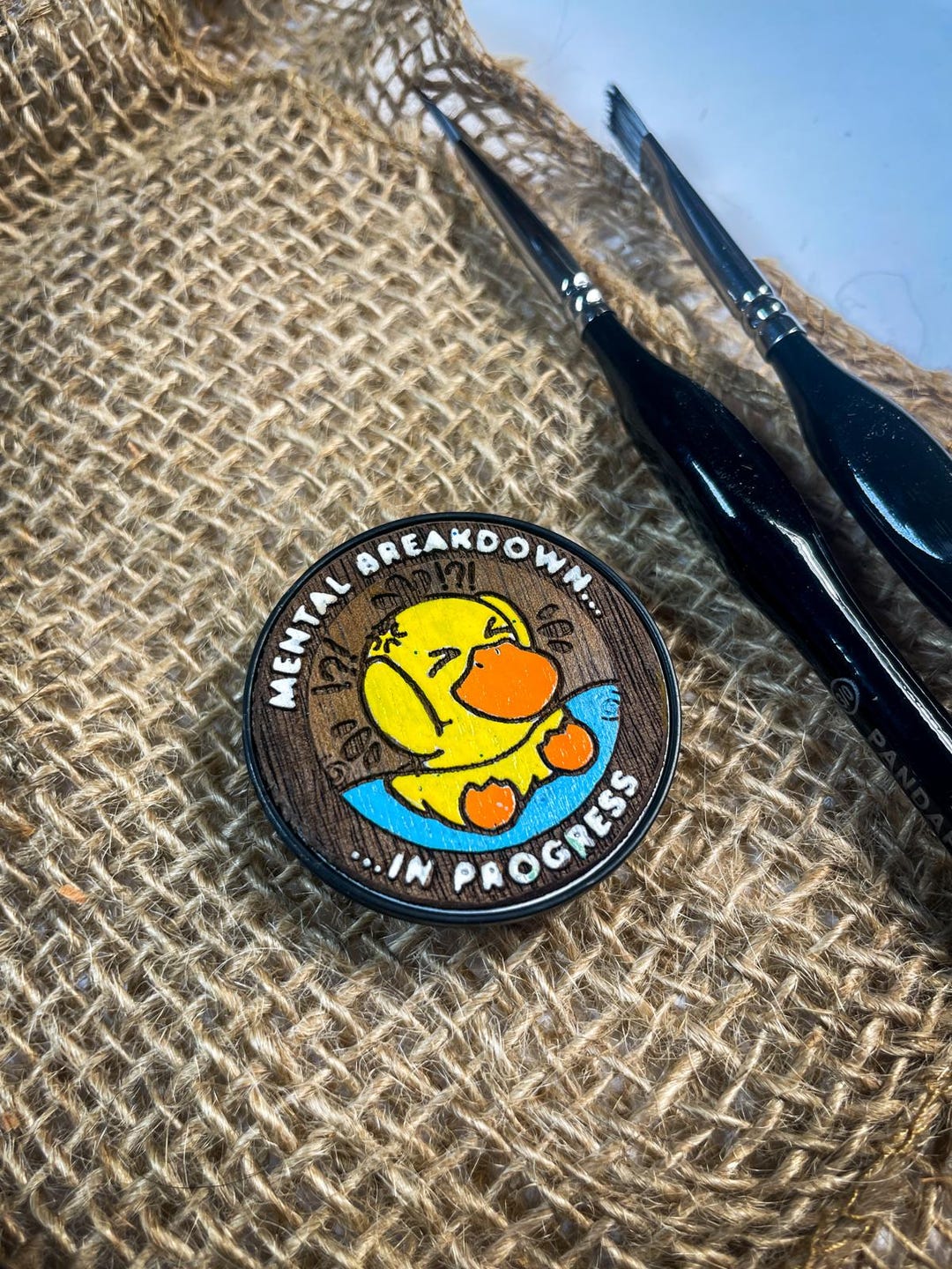 Confused Psyduck Videogame Cute Kawai Monster Hand-painted Wooden Pop ...