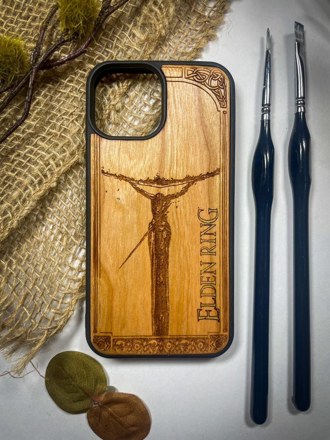 Elden Radahn Videogame Logo Ring Fantasy Wood Phone Case - Gift for Him ...