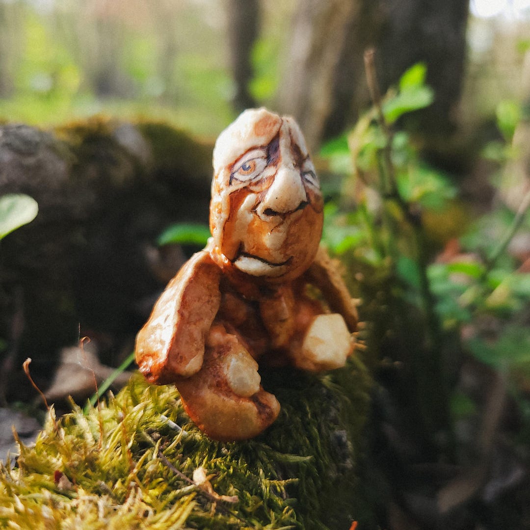 Rocklin, Handmade Rock Goblin Creature - Whimsical Stone Art. - Etsy