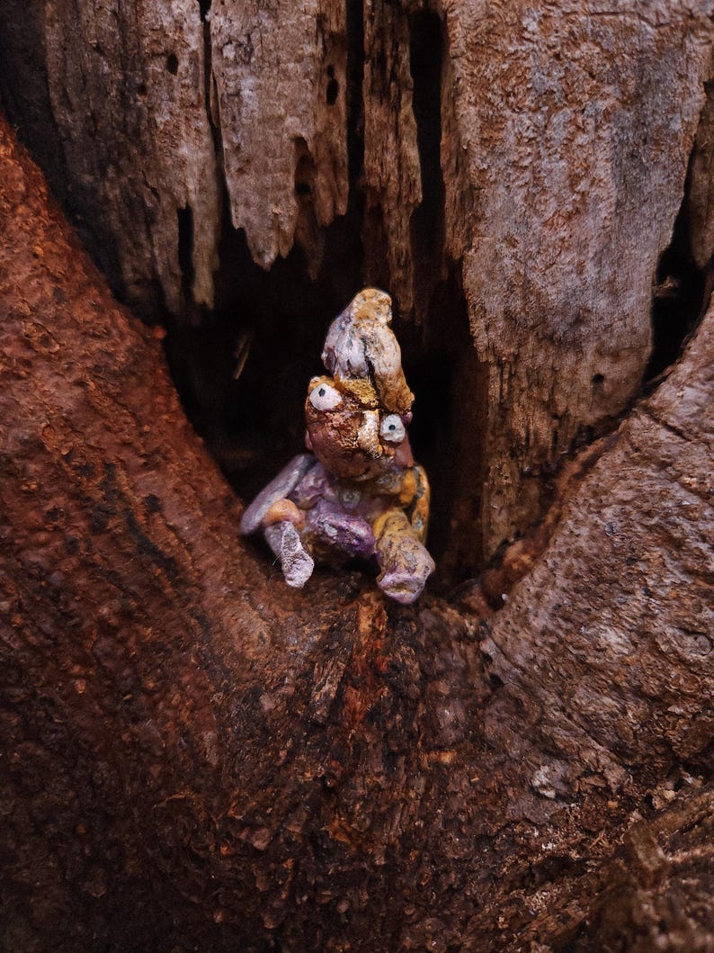 Rocklin, Handmade Rock Goblin Creature Whimsical Stone Art. - Etsy