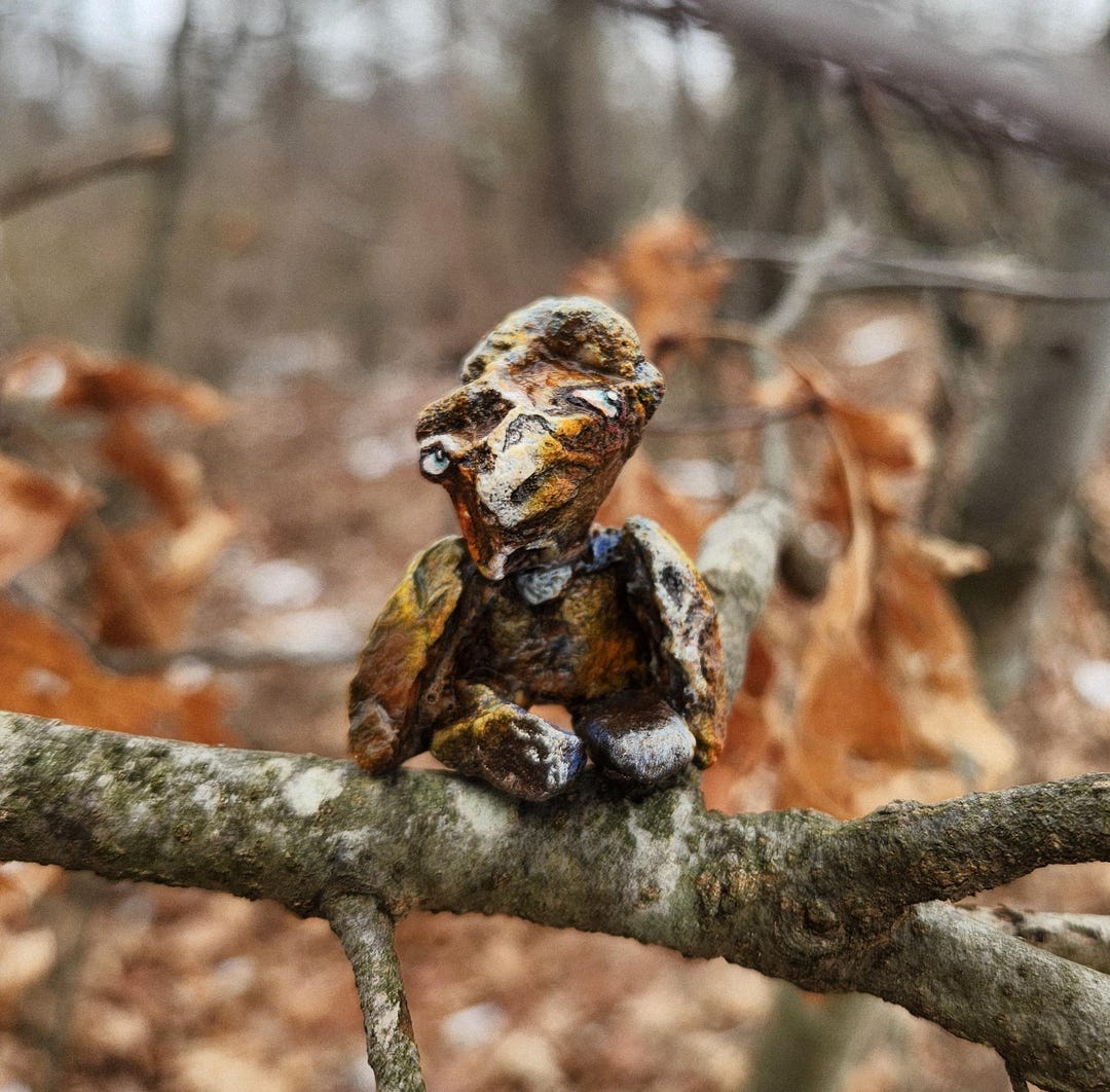 Rocklin, Handmade Rock Goblin Creature - Whimsical Stone Art. - Etsy