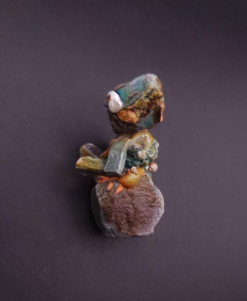 Rocklin, Handmade Rock Goblin Creature Whimsical Stone Art. - Etsy