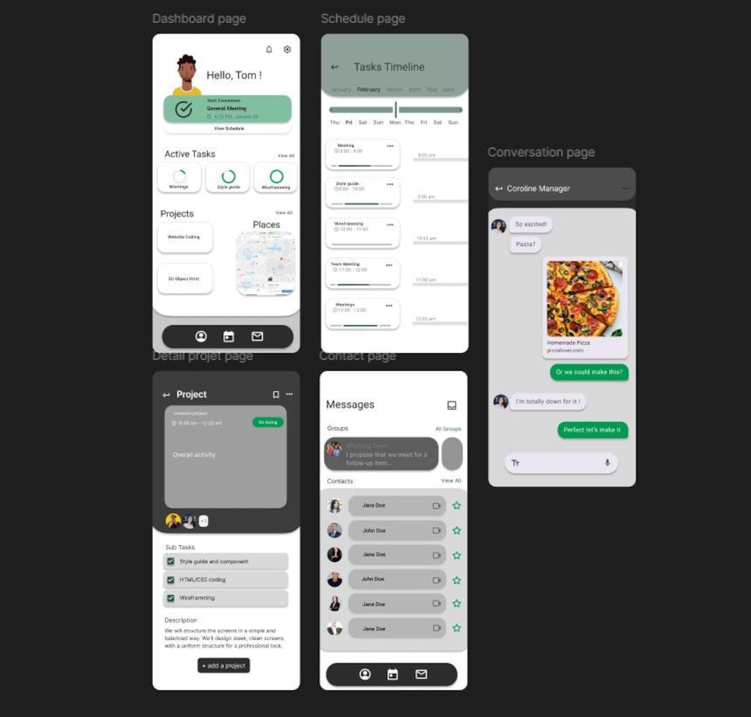 Minimalist Mobile App Template UI Figma Interface for Ios/android - Etsy