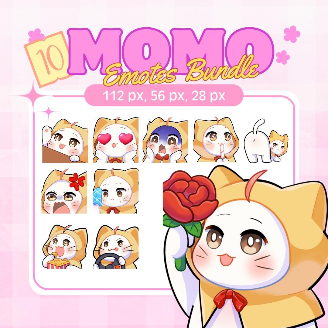 10 (3 animados) emotes momo Infinity Nikki, rabo balançando/emote de ...
