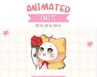 Animated Cat Emote Momo Infinity Nikki Holding Flower /cat Wiggle Emote ...