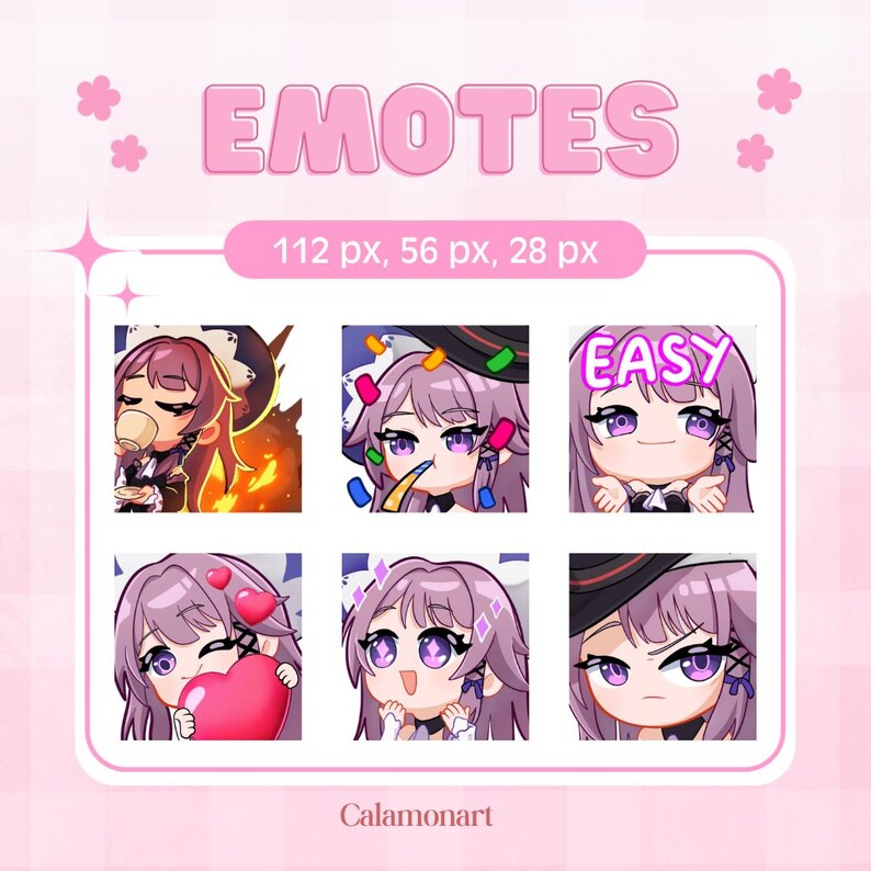 Herta Honkai Star Rail Emotes: Chibi Twitch Emotes (digital Download ...