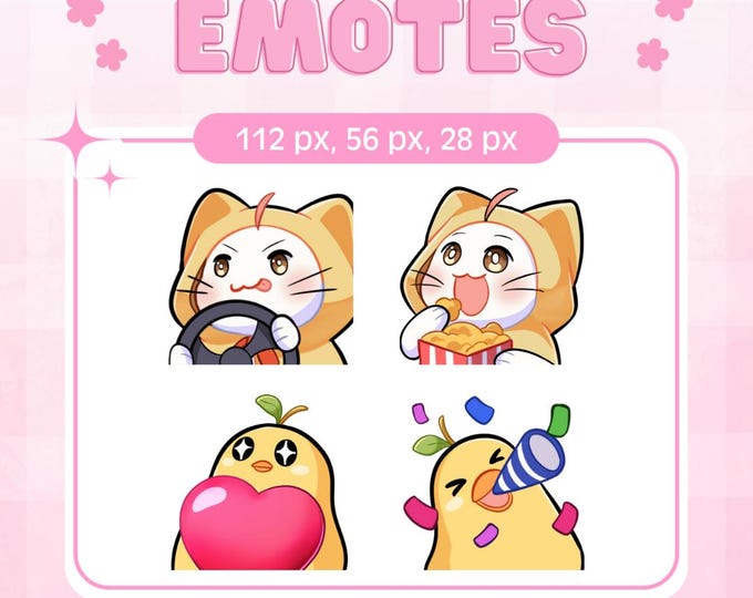 4 (1 Animated) Cat Emote Momo and Pear-pal Infinity Nikki /cat Chibi ...
