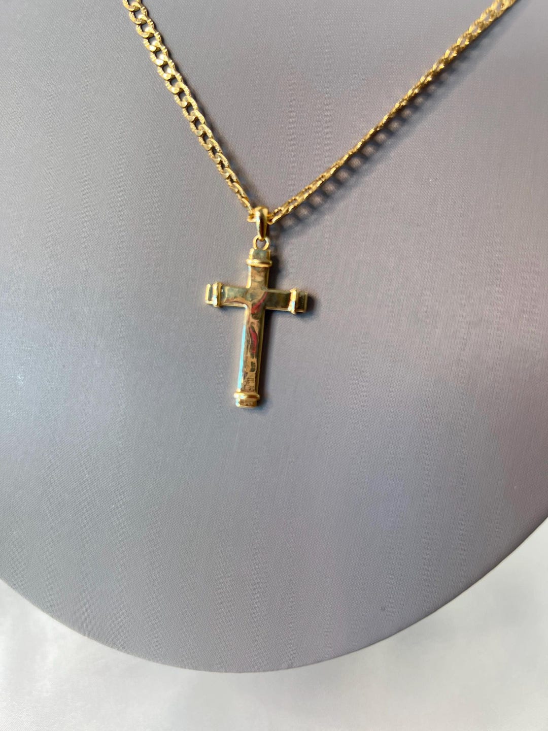 18k Solid Gold Cross Pendant, 18k Cross Pendant, Elegant and ...