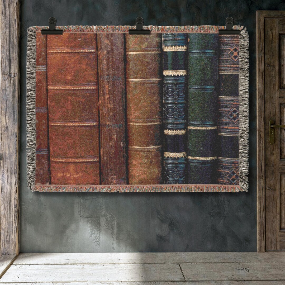 Vintage Book Woven Blanket, Photo Blankets, Book Lovers Blanket ...