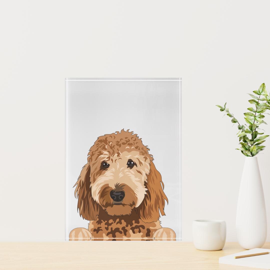 Goldendoodle Acrylic Photo Block | Dog Desk Decor, Gift for Dog Mom - Etsy