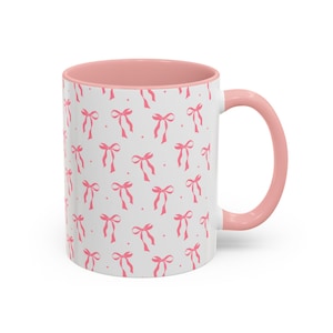 Pink Bow Mug | Coquette Mug | Pink Mug | Pink Ribbon Mug | Gift for ...